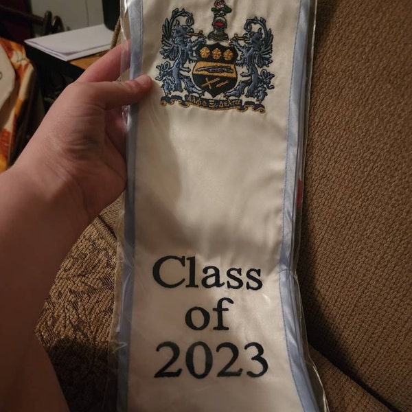 Alpha Xi Delta Graduation Stole Embroidered Satin Sash Crest, Greek ...