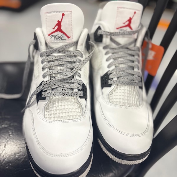 Jordan 4 Red Cement Shoelaces Thunder Fire Red Speckle Print Laces - Etsy