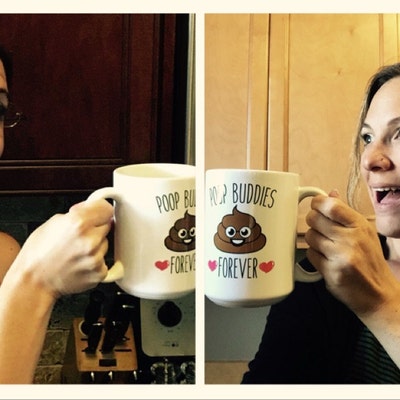 Poop Buddies Best Friends Forever Mugs, Poop Emoji, Funny Friend Gift ...