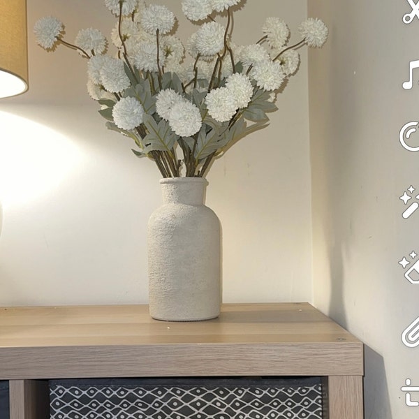 Apothecary/ Hand Painted Vase/ Beige/white/ Neutral/ Rustic/scandi ...