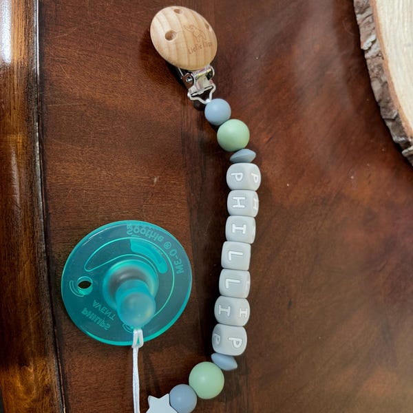 Pacifier Clip Personalized, Pacifier Holder, Binky Clip, Baby Boy Gift ...