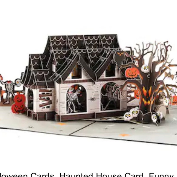 Halloween Cards, Haunted House Card, Funny Halloween Card for Kids ...