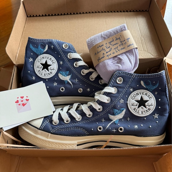 Custom Embroidered Converse High Tops, Custom Converse Chuck Taylor ...