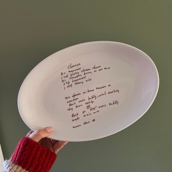 Memorial Gift Plate - Your Loved Ones Scanned Writing for a Holiday ...