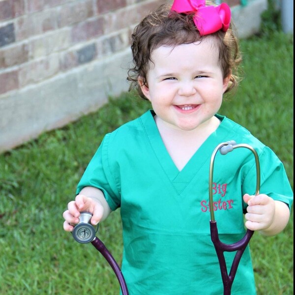 Monogrammed Kids Scrubs, Personalized Doctor Outfit - Etsy