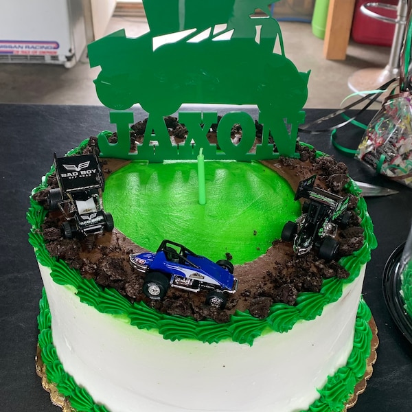 Custom Sprint Car Acrylic Cake Topper, Dirt Track Racing Decor LT1323 ...
