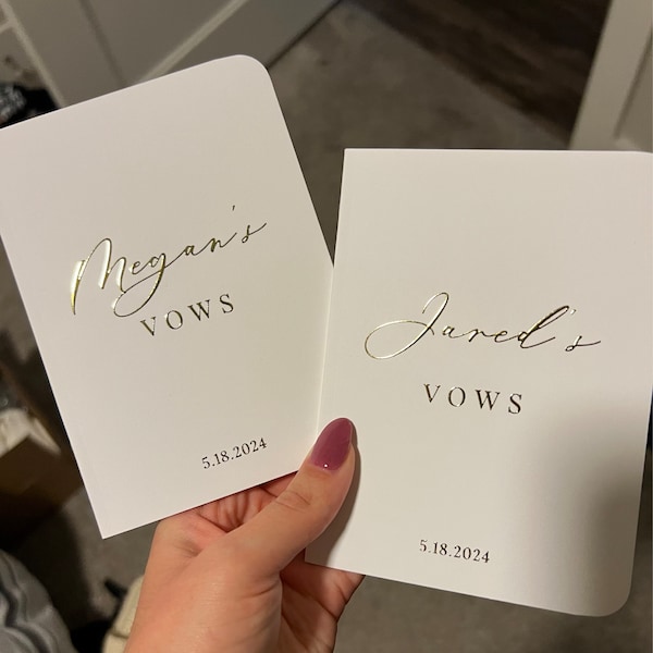 Personalized Wedding Vow Books, Custom Wedding Vow Booklets, White and ...