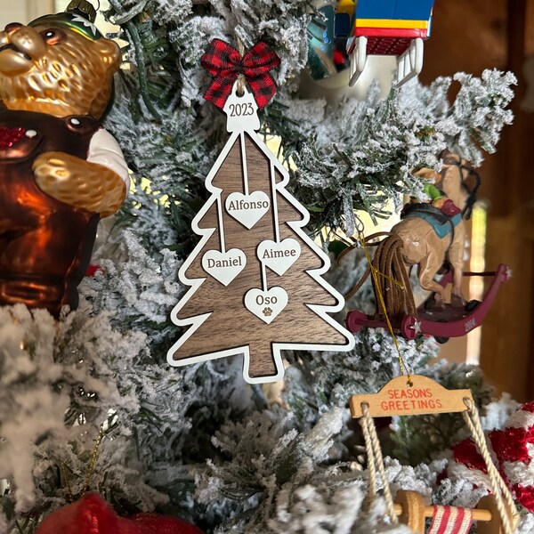 Personalized Family Christmas Tree Ornament 2024, With Family Member ...