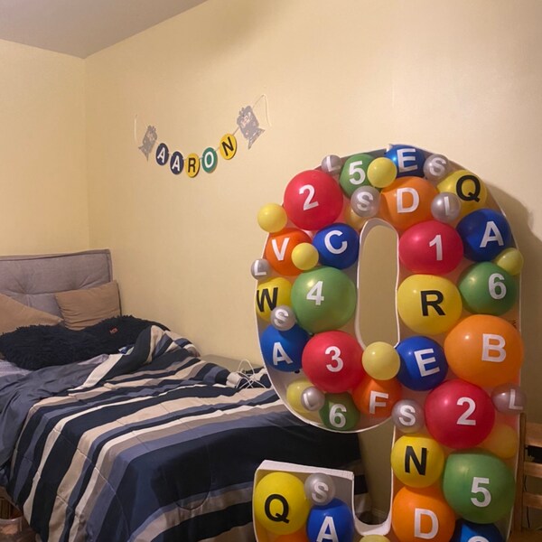 Number 9 All Sizes (from 1ft to 5ft)/mosaic Numbers From Balloons/pdf ...