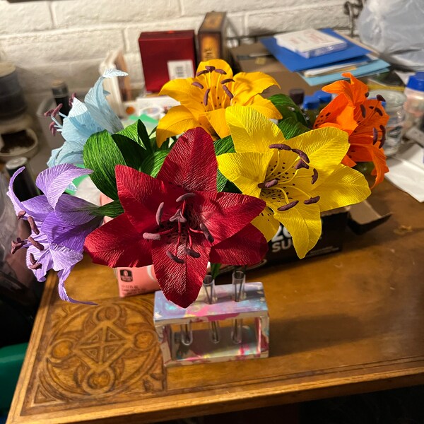 Crepe Paper Fern, Paper Fiddleheads, Set of 5, Paper Bouquet Filler ...