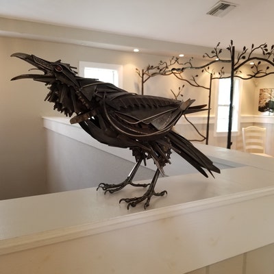 Miller, Rusty Raven Sculpture - Etsy