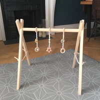 Wooden Baby Gym Activity Play Gym Frame Handmade Floor Arch Baby Shower ...