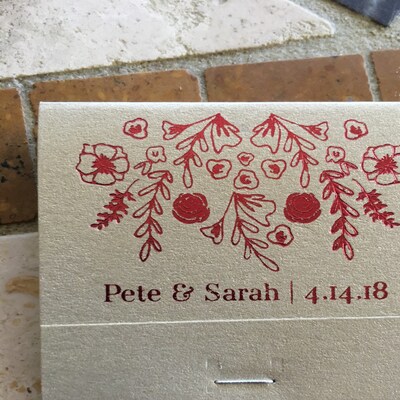 Personalized Matchbooks Custom Roses Design Wedding Favor Matches ...
