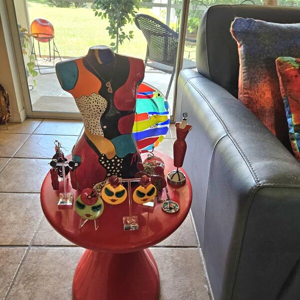 SALE! Elsa Schiaparelli Like Earrings - Elegant Color, Large Cabochon ...