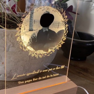 Custom Personalized Photo Picture LED Wood Stand Night Light Lamp in ...