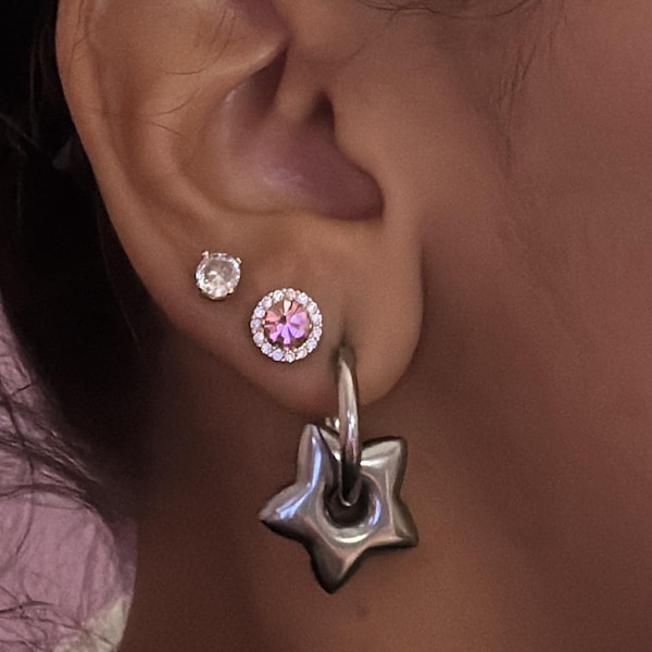 Star Hoops | Hypoallergenic Y2k Grunge Alt Goth Punk Edgy Chunky ...