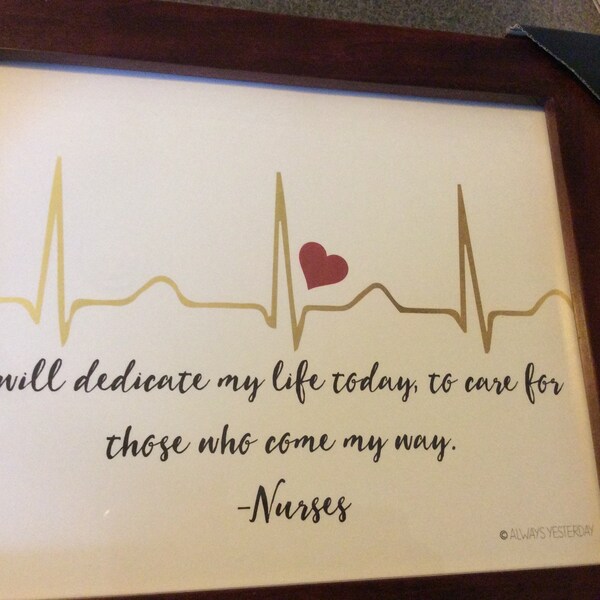 EKG I Will Dedicate My Life Today Nurse Printable | Nursing Student ...