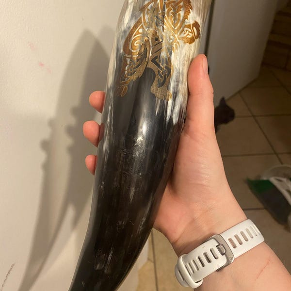 Pyro Engraved Fenrir Drinking Horn Mug - Etsy