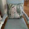 Green, Pink and Aqua and Ivory Floral Pillow Cover / Designer Hamilton ...