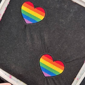 Machine Embroidery Design Rainbow Heart Patch LGBTIQ Heart - Etsy