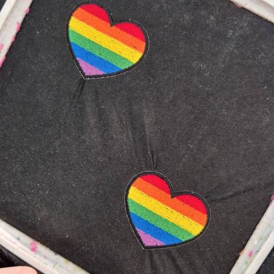Machine Embroidery Design Rainbow Heart Patch LGBTIQ Heart Embroidery ...