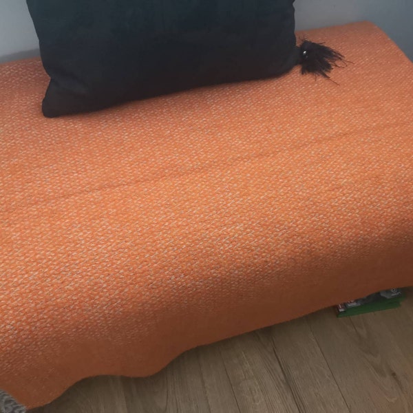 Raspberry Pink and Sage Green Illusion Weave Pure New Wool Blanket ...