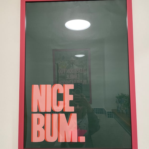 Bathroom Print, Nice Bum Print Sign, Funny Toilet Print, Restroom Wall ...