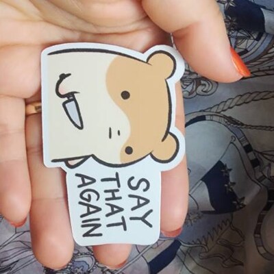 Hamster With Knife Sticker Funny Meme Sticker Cute Laptop Sticker Gifts ...