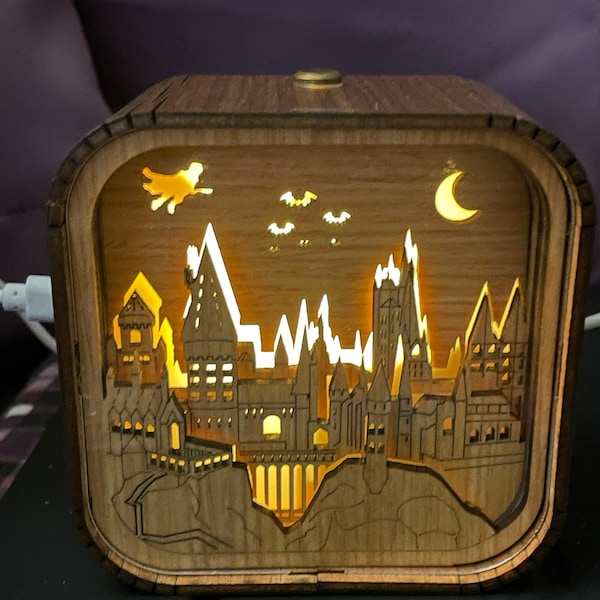 Music Box 3D Light Led Theme Music Wooden Engraved Handmade Custom ...
