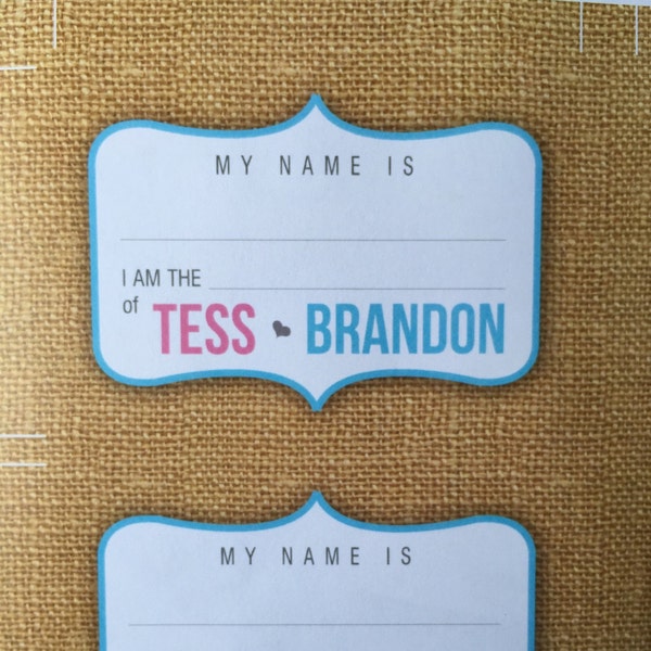 Name Tags Shabby Chic Burlap Printable Event Wedding Engagement Party ...