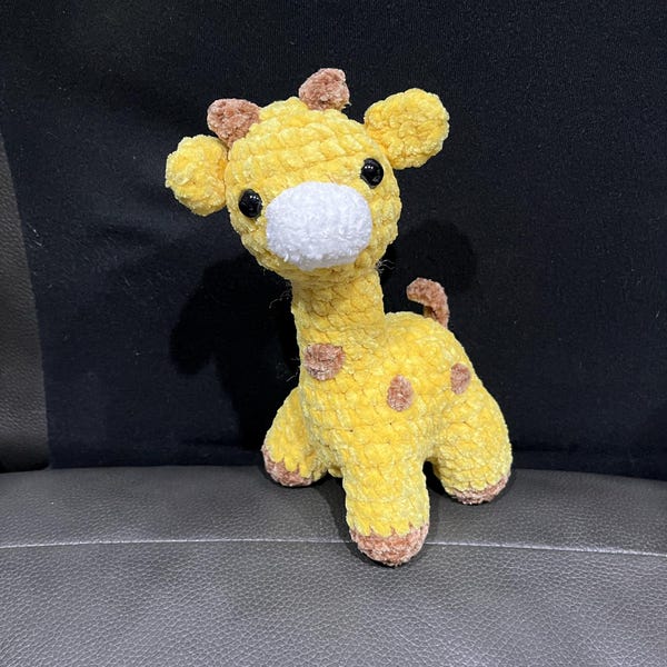 8" Tall Handmade Giraffe Plushie – Baby Nursery Toy, Soft Crochet ...