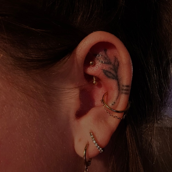 ASTM F136 Hoop With Chain Conch Hoop, Conch Earring, Conch Clicker ...