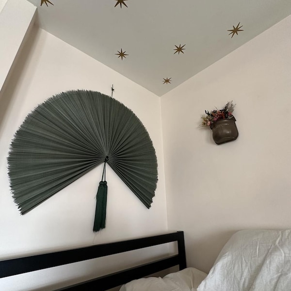 Wall Fan Decor, Bamboo Decorative Fans, Handcrafted Bamboo Fan, Boho ...