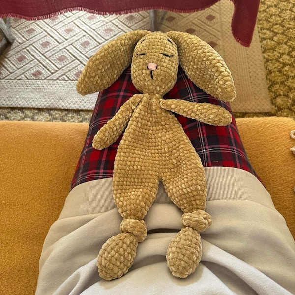 BUNNY Snuggler Plush Lovey | Rabbit Security Blanket Toy | Amigurumi ...