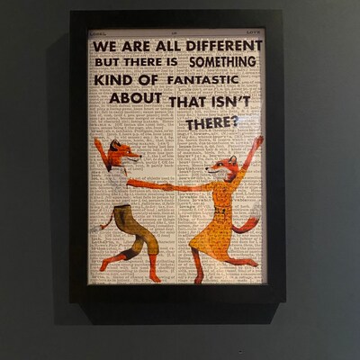 Fox Dictionary Art Print Poster Page Quote Nursery Art - Etsy