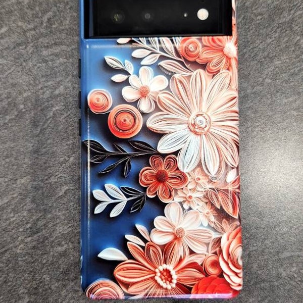 Boho Phone Case Wildfower Quilled Paper Phone Case 3D Effect Aesthetic ...