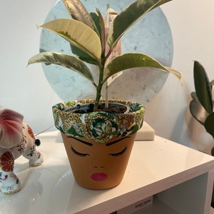 Terracotta Face Planter Pots With Headwrap Pot Head Gift - Etsy