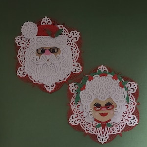 Santa and Mrs Claus 3D Papercut Template Set, SVG, PDF, Dxf, Layered ...