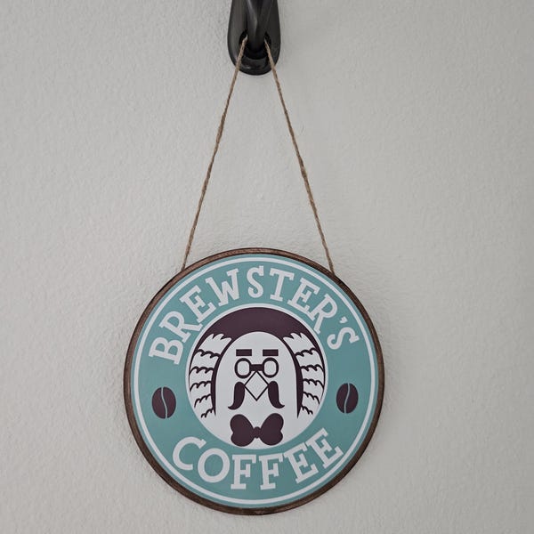 Animal Crossing Brewster's Coffee Sign the Roost Coffee Bar Handmade ...