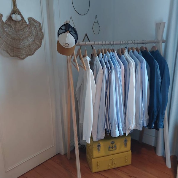 Wooden Clothes Rack, Dress up Storage Free Standing, Fold up A Frame ...