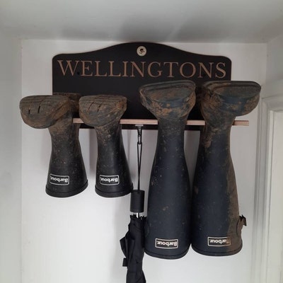 Welly Rack, Wooden Boot Holder, Wellington Storage, Shoe/walking Boot ...