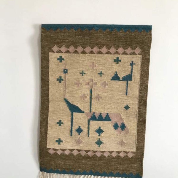 1970s Scandinavian Rag Rug Runner, Multicolor Traditional Swedish Folk ...