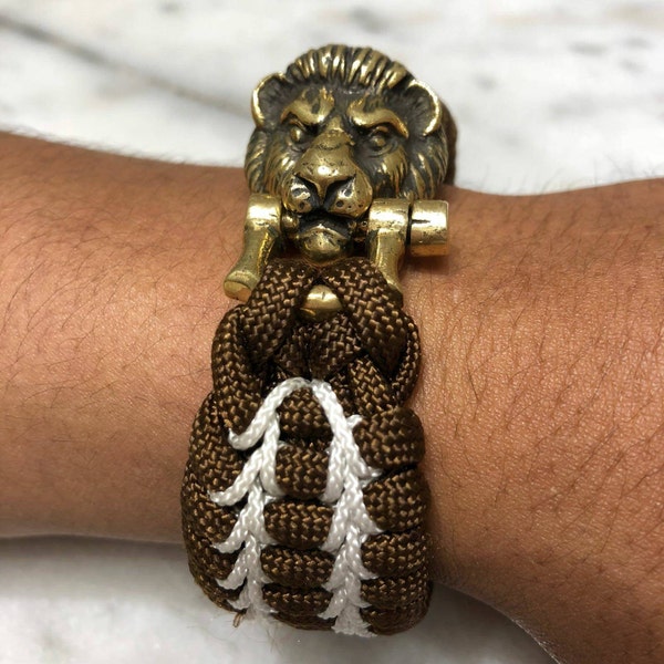 Lion Head Brass Shackle, Unique Handmade Casted Shackle for Paracord ...