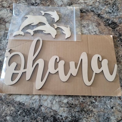 NEW: MEDIUM Laser Cut Wooden Ohana Family Wall Art Cut Out Wall Sign ...