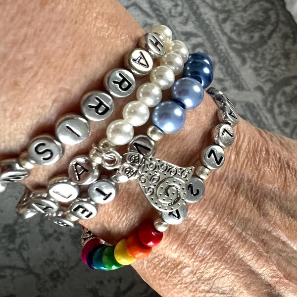 50% Donated to HARRIS 2024, Faux Pearl, Rose Gold Acrylic Letters and ...