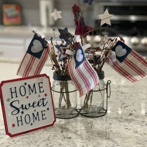Patriotic Mini American Flags Rustic Set of Three - Etsy
