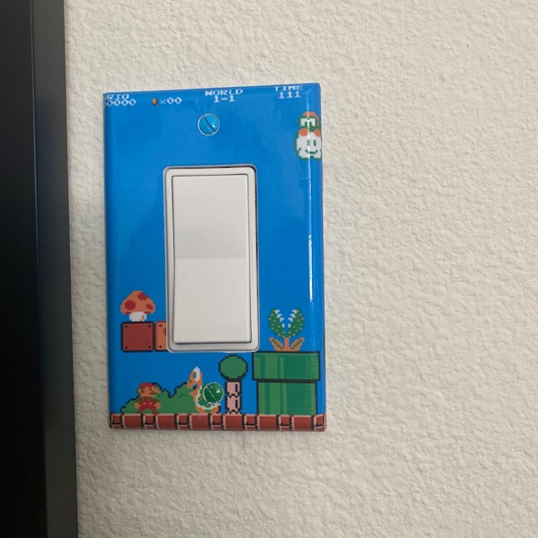 Classic Super Mario Bros. Themed Light Switch Cover, Outlet Cover - You ...