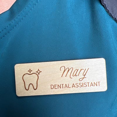 Personalized Magnetic Name Badges Custom Engraved Employee Work Badge ...