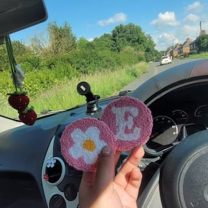 Set of 2 Car Coaster, Tufted and Handmade Car Coaster, Punch Needle ...