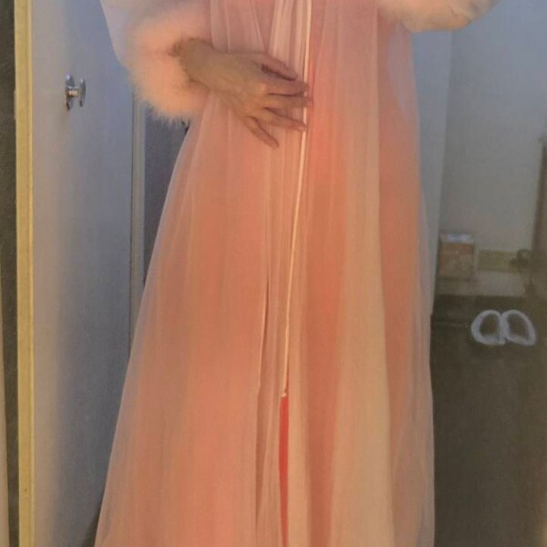 Vintage Lucie Ann Marabou Robe - Etsy
